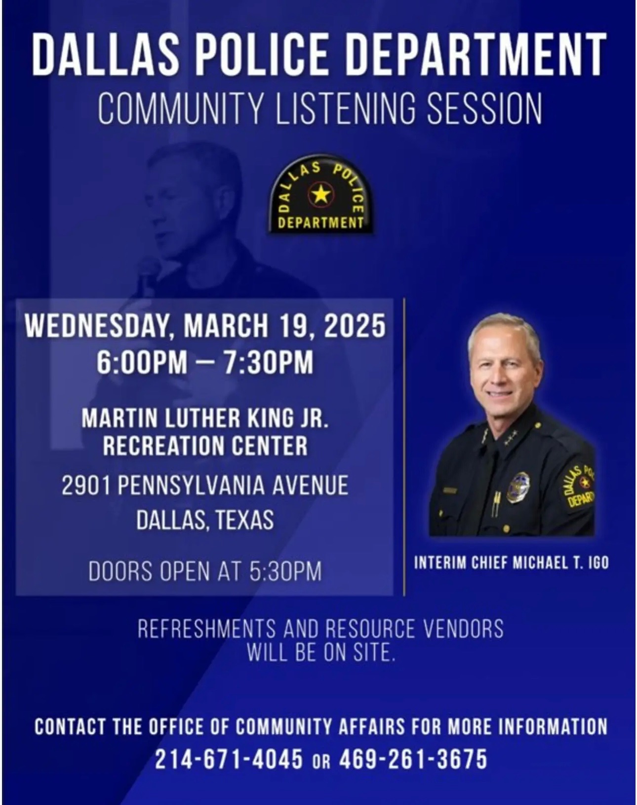 Dallas Police Department Listening Session – Dallas Free Press