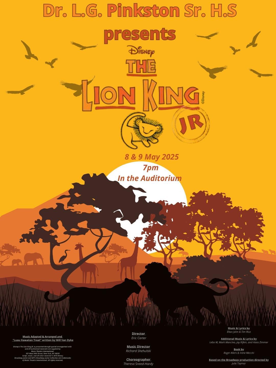 Disney’s Lion King Jr. Presented by the Dr. L.G. Pinkston Fine Arts ...